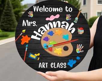 Art Teacher Hanging Door Sign, Art Class Sign, Art Teacher Door Sign ...
