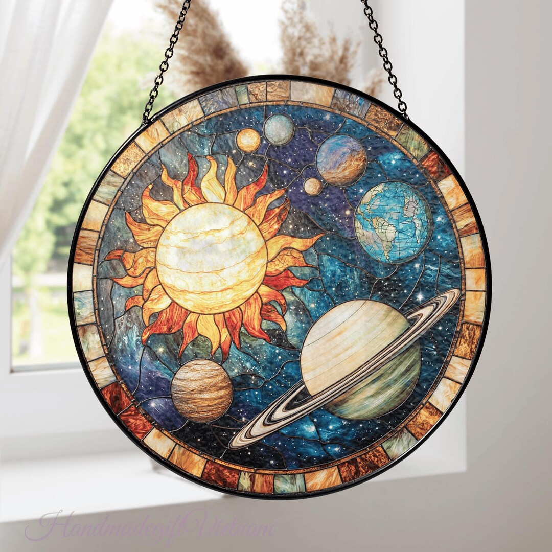The Solar System Stained Glass Suncatcher, Window Hanging, Astronomy ...
