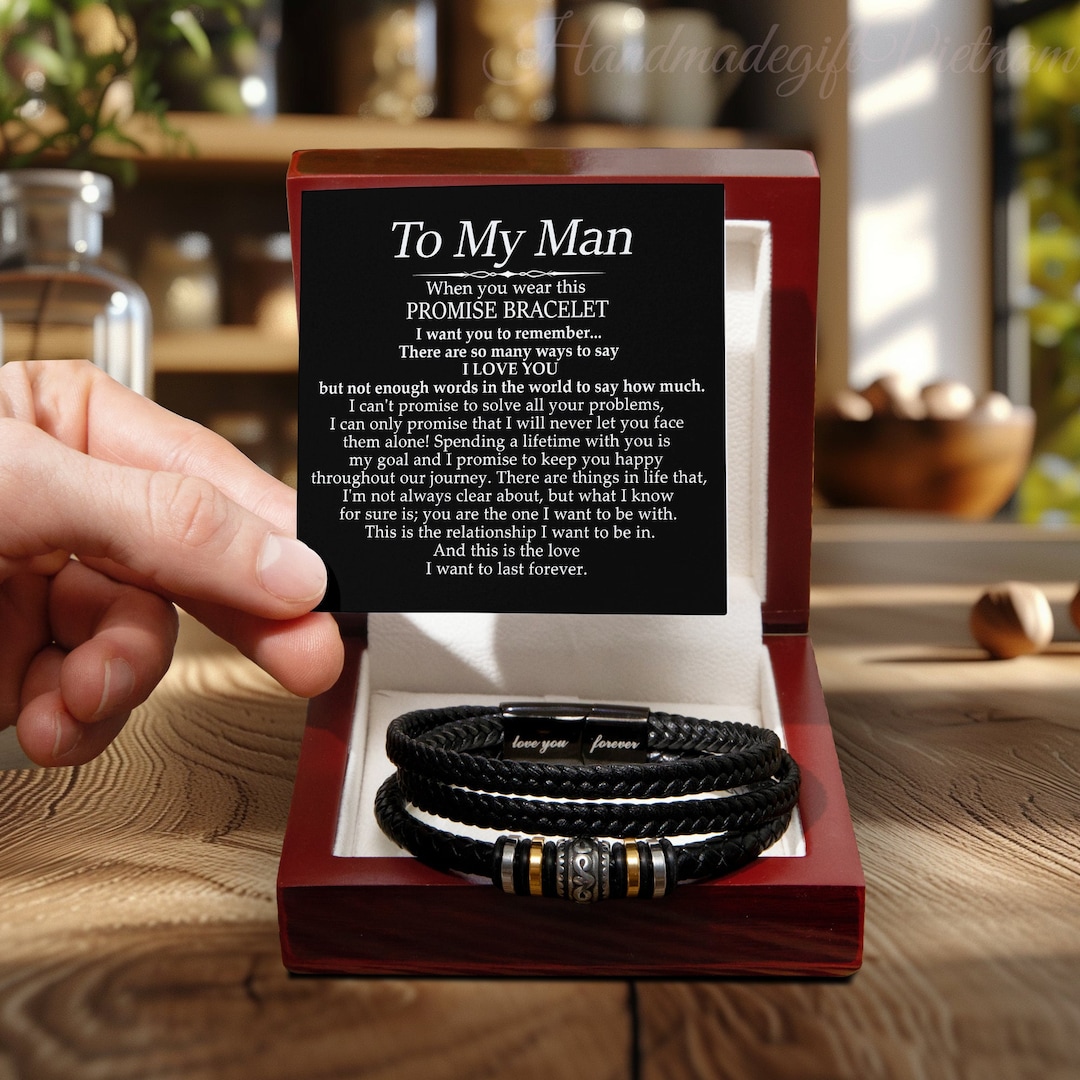 To My Man Promise Bracelet, Promise Bracelet for Boyfriend, Valentine ...