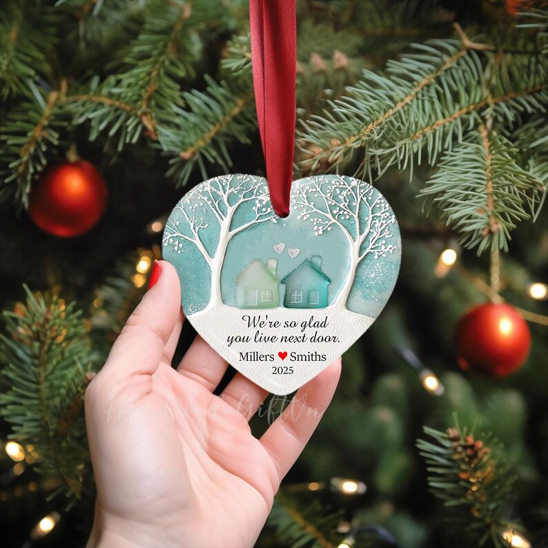 2D Sea Glass Neighbor Ceramic Ornament, Personalized Neighbors ...