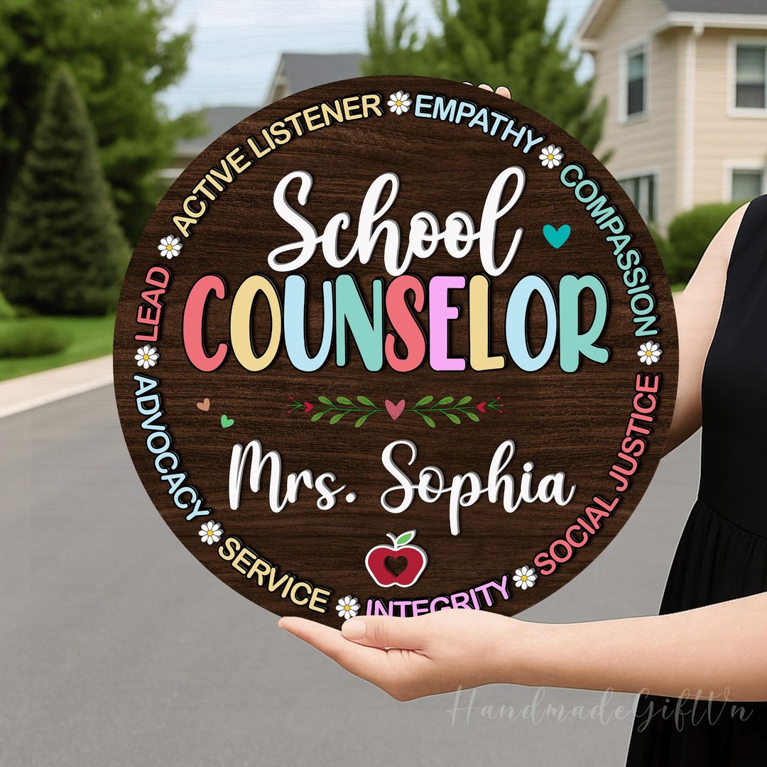 Custom 3D School Counselor Sign, Guidance Counselor Sign, Gift for ...