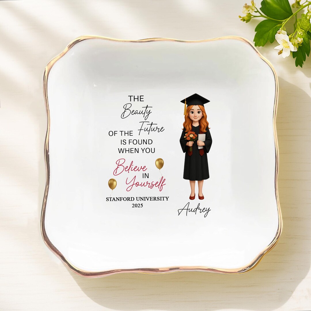 Personalized Graduation Jewelry Dish for Her, Graduation Trinket Dish ...