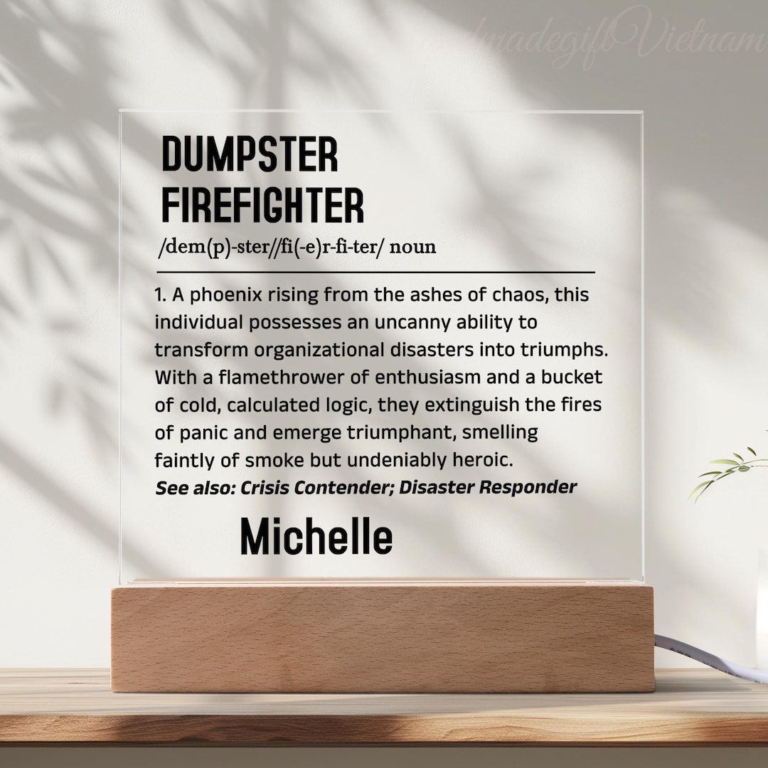 Personalized Dumpster Firefighter Plaque, Funny Dumpster Firefighter ...