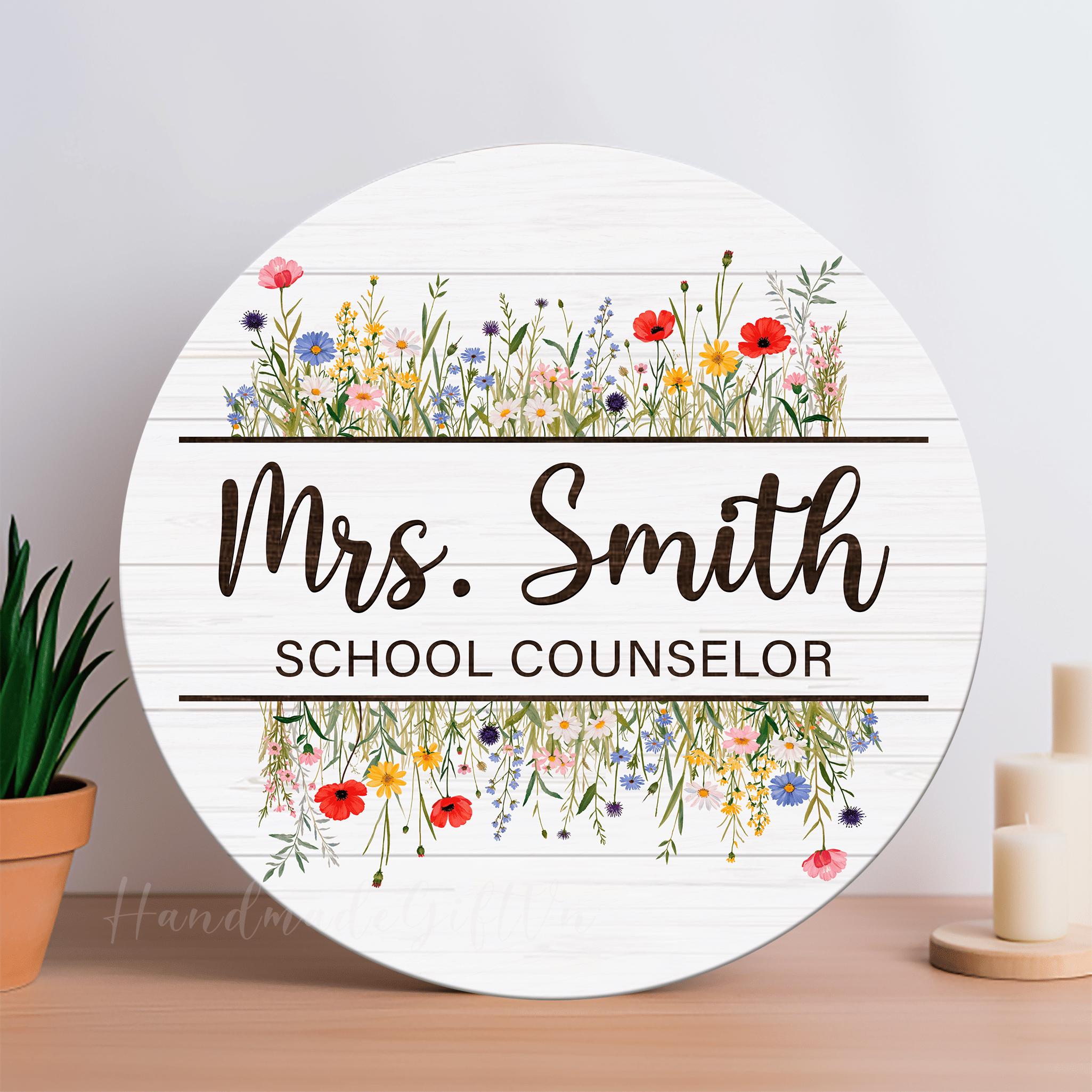 Personalized School Counselor Door Sign, School Counselor Office Sign ...
