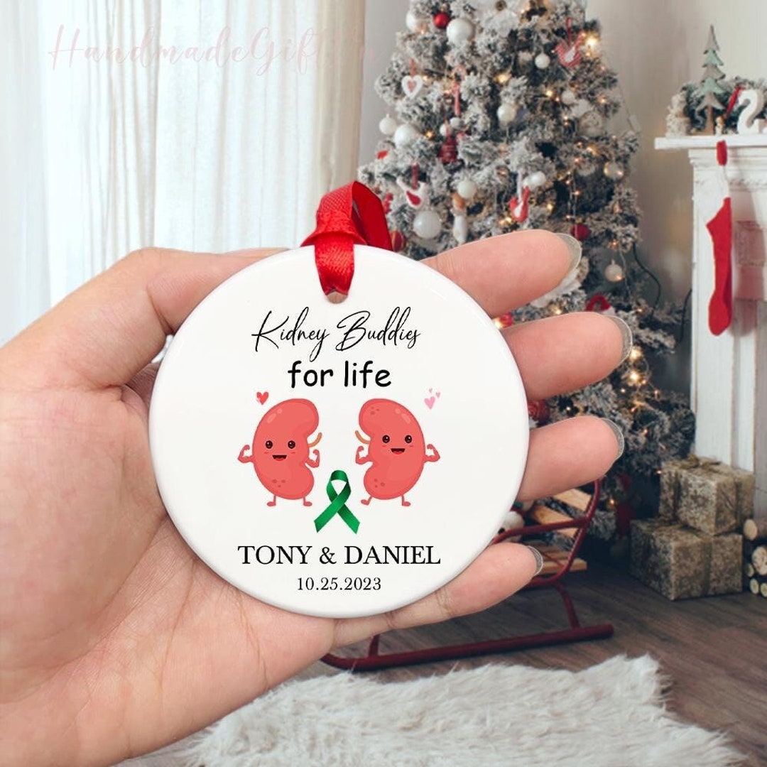 Kidney Buddies Ornament, Transplant Anniversary Gift, Kidney Transplant Ornament, Kidney Donor ...