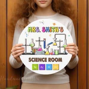 Personalized 3D Science Teacher Name Sign, Science Classroom Decor ...