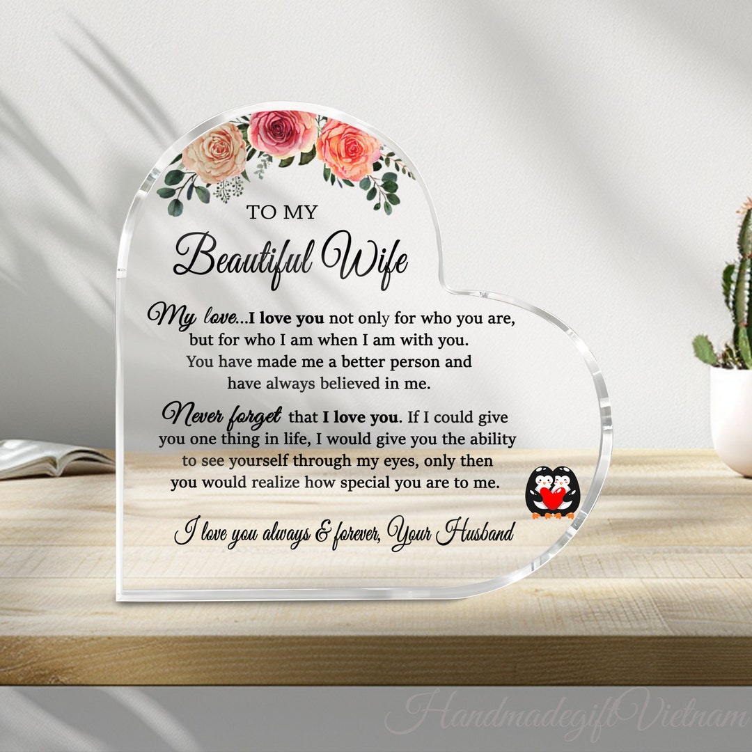 To My Wife Acrylic Plaque,wife Birthday Gift,wife Gift From Husband ...