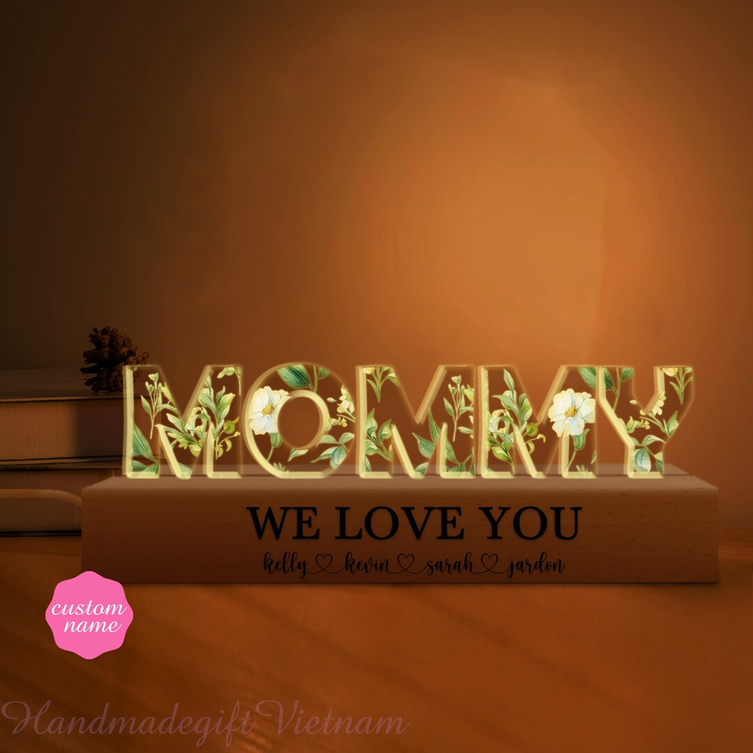 Customized Mommy Flower LED Light, Mama With Kids Name Gift, 2025 ...