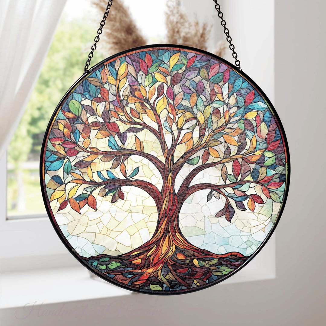 Tree of Life Stained Glass Suncatcher, Tree of Life Light Catcher ...