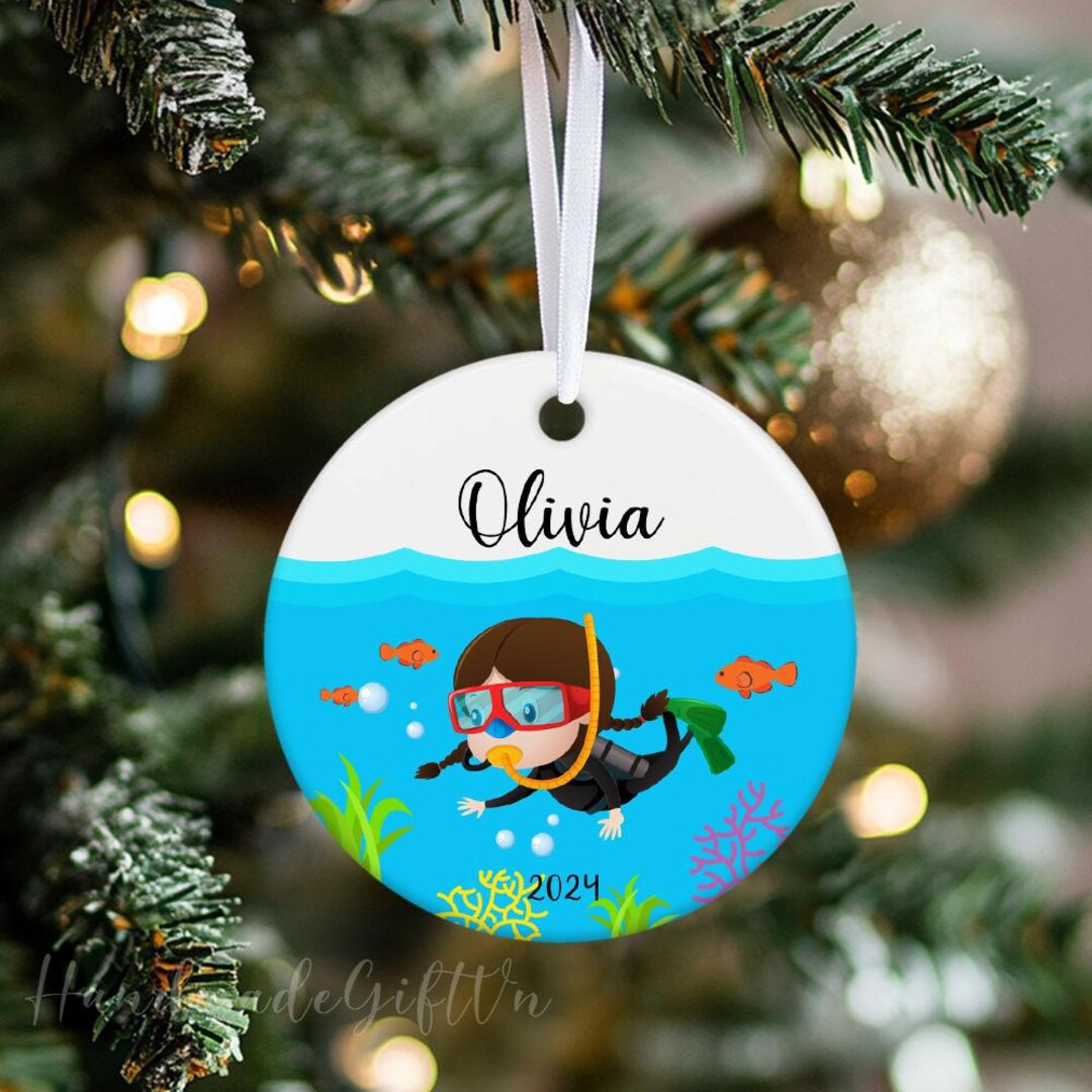 Scuba Diving Christmas Ornament, Scuba Ornament for Kids, Scuba Gifts ...
