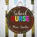 Personalized School Nurse Door Sign, School Nurse Appreciation Gift ...