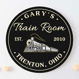Train Room Door Sign, Train Decor Front Door, Personalized Train Name ...