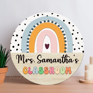 Personalized Teacher Classroom Sign, Custom Teacher Door Sign, Teacher ...