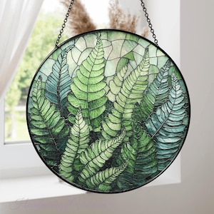 Fern Plant Stained Glass Suncatcher, Fern Plant Suncatcher Gifts, Plant ...