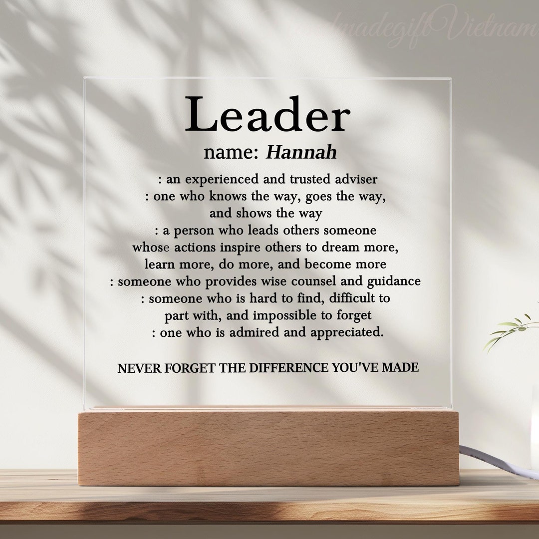 Personalized Leader Definition LED Plaque Gift, Leader Acrylic Sign ...
