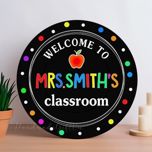 Personalized Teacher Door Sign, Classroom Welcome Sign, Custom Teacher ...