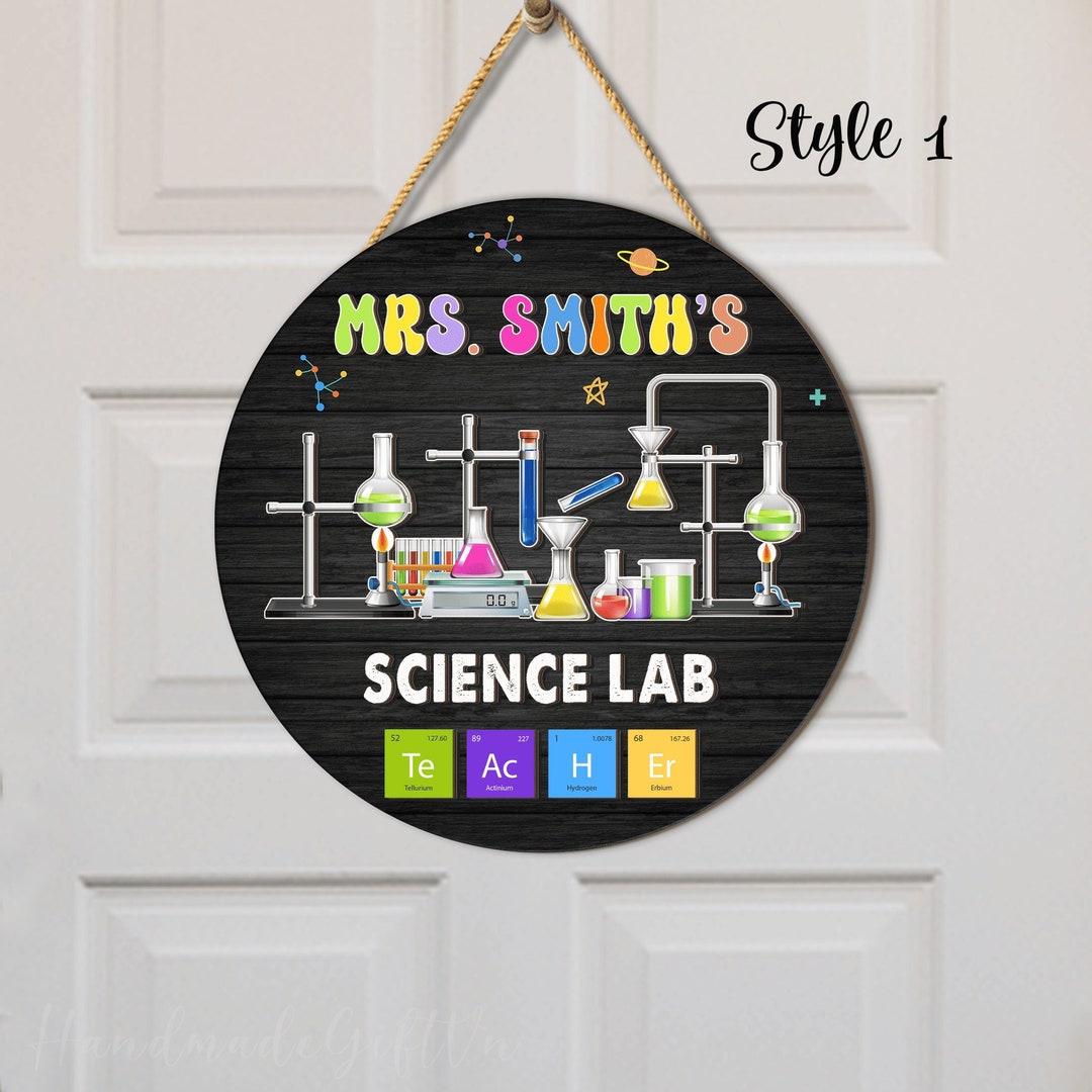 Personalized 3D Science Teacher Name Sign, Science Classroom Decor ...