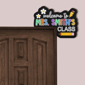 Custom Teacher Name Door Frame Corner Sign, Classroom Door Frame Gift ...