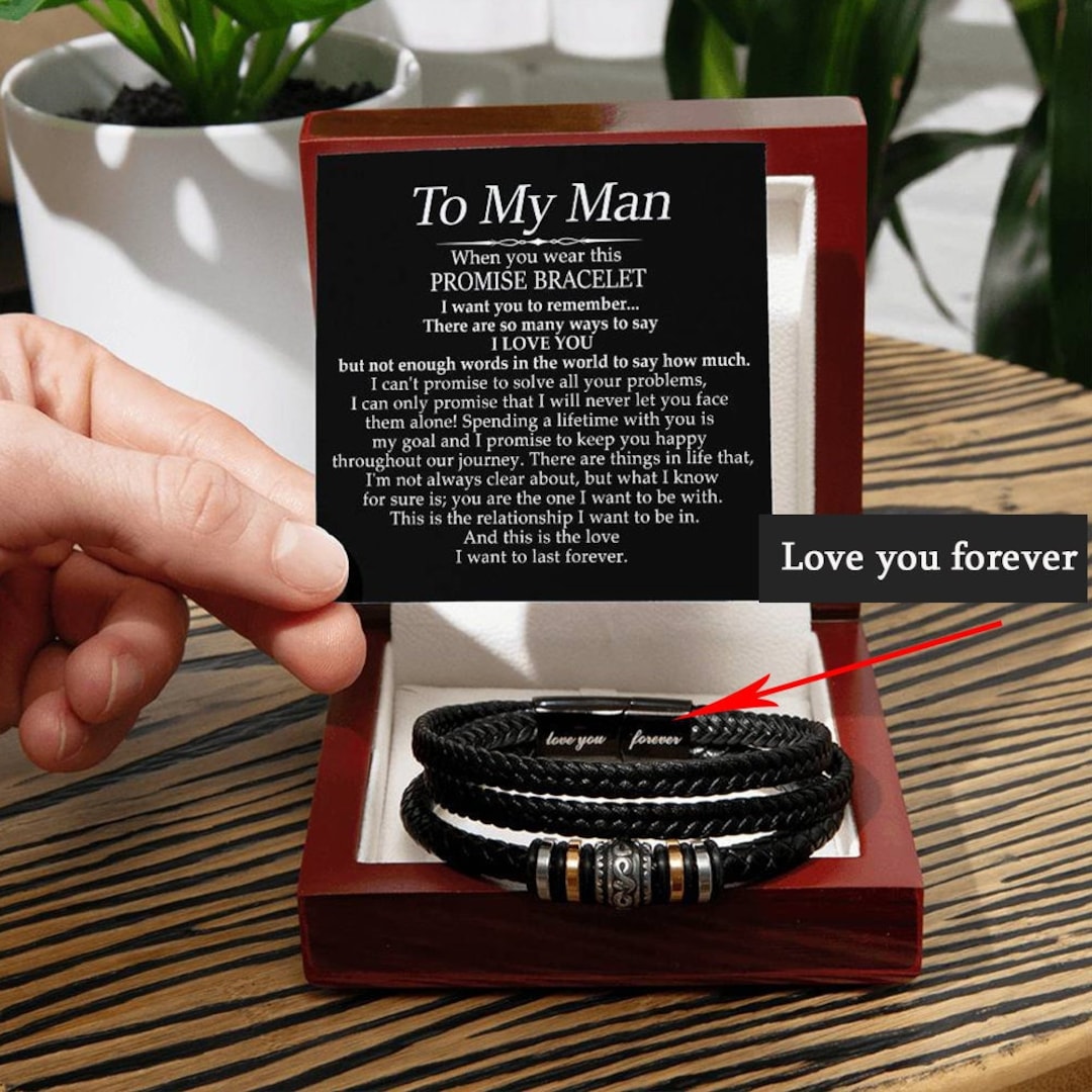 To My Man Promise Bracelet, Promise Bracelet for Boyfriend, Christmas ...