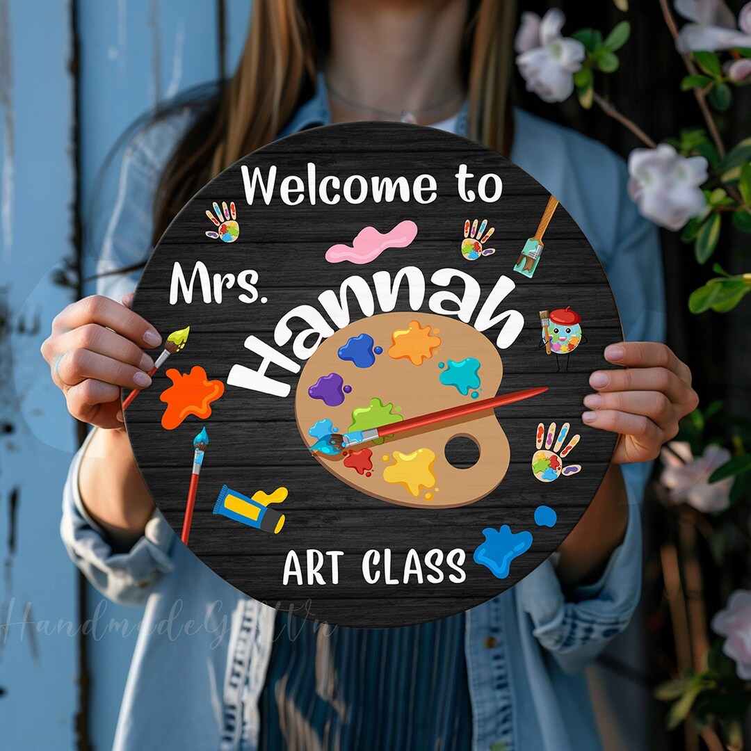 Art Teacher Hanging Door Sign, Art Class Sign, Art Teacher Door Sign ...