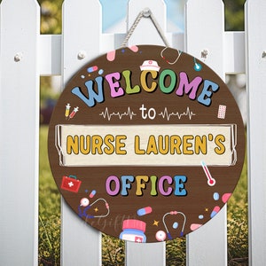 Personalized School Nurse Door Sign, School Nurse Gift, Custom School ...