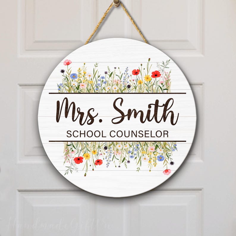 Personalized School Counselor Door Sign, School Counselor Office Sign ...