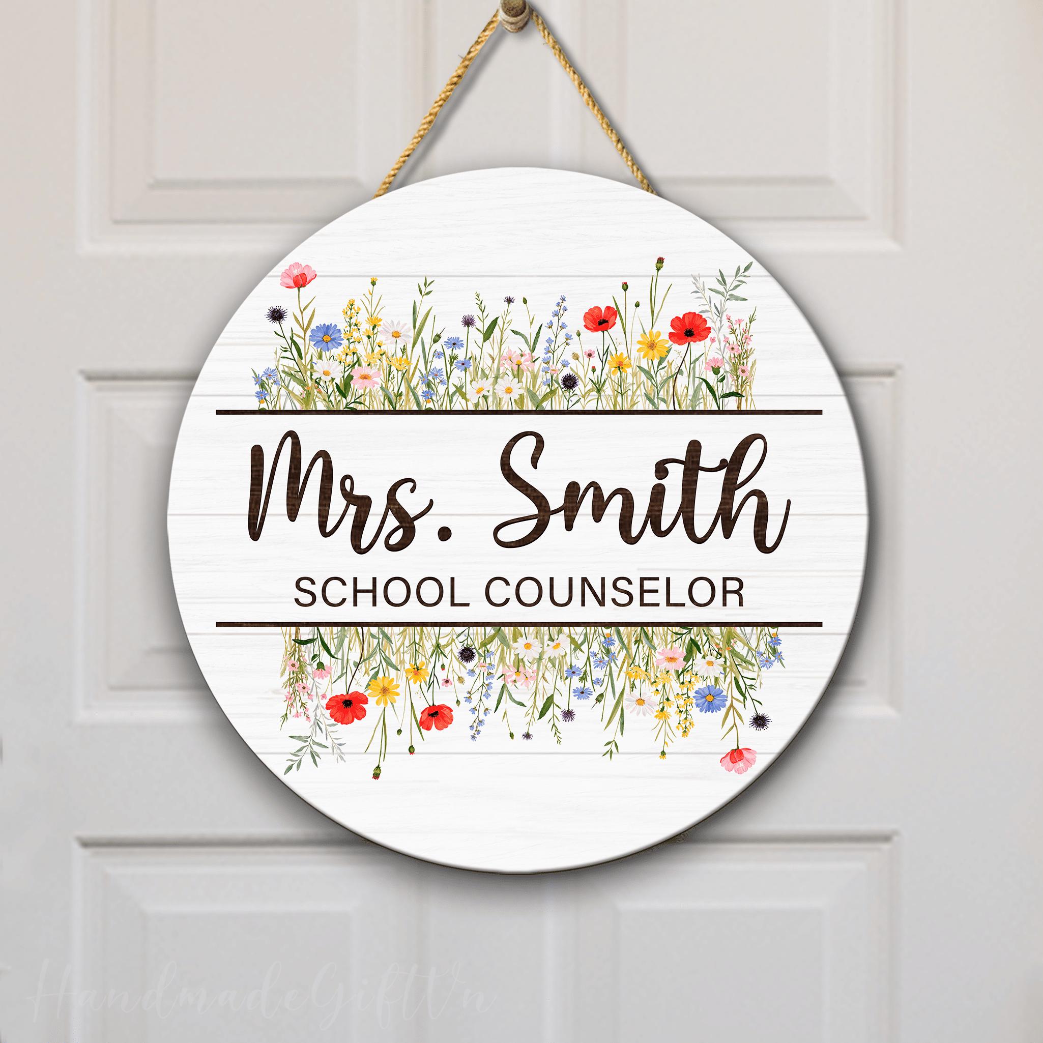 Personalized School Counselor Door Sign, School Counselor Office Sign ...