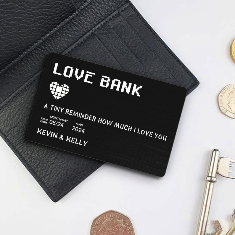 Love Bank Wallet Card for Him, Photo Wallet Card Gifts for Couple, Love ...