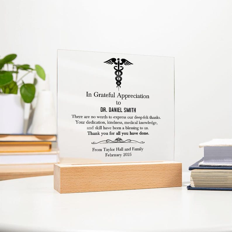 Doctor Thank You Acrylic Gifts, M.D. Recognition Gift, Physician ...