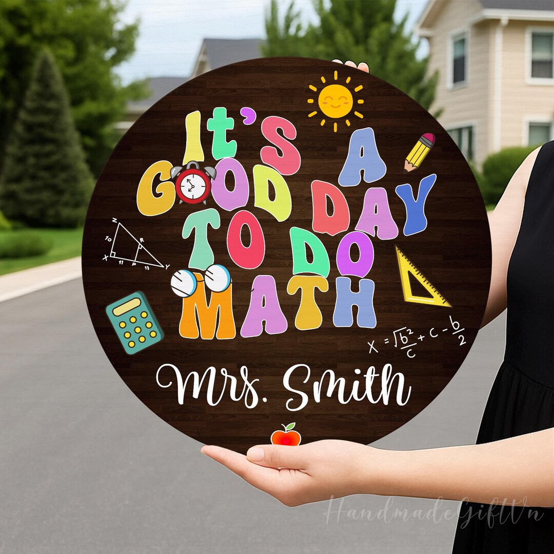 Personalized Mathematic Teacher Sign, Math Classroom Sign, Teacher Door ...