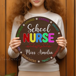 Personalized School Nurse Door Sign, School Nurse Appreciation Gift ...