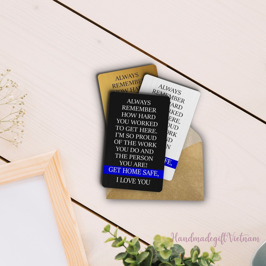 Police Academy Graduation Gift, Thin Blue Line Personalized Wallet Card ...