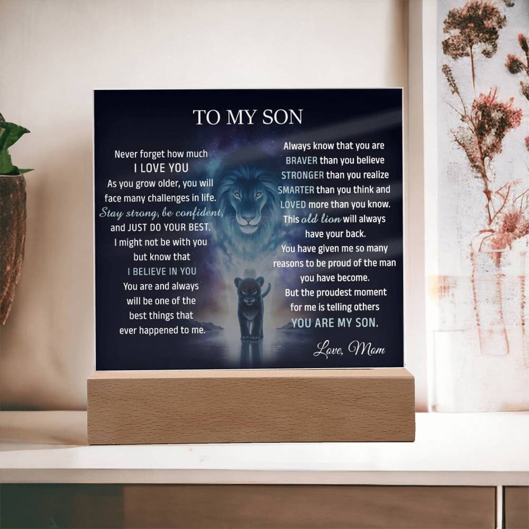 To My Son Acrylic Plaque Gift From Dad/mom, Gift for Son on His ...