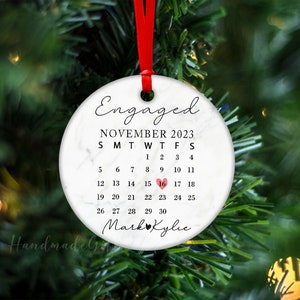 Personalized Engagement Day Ornament, Engagement Gift for Couples ...