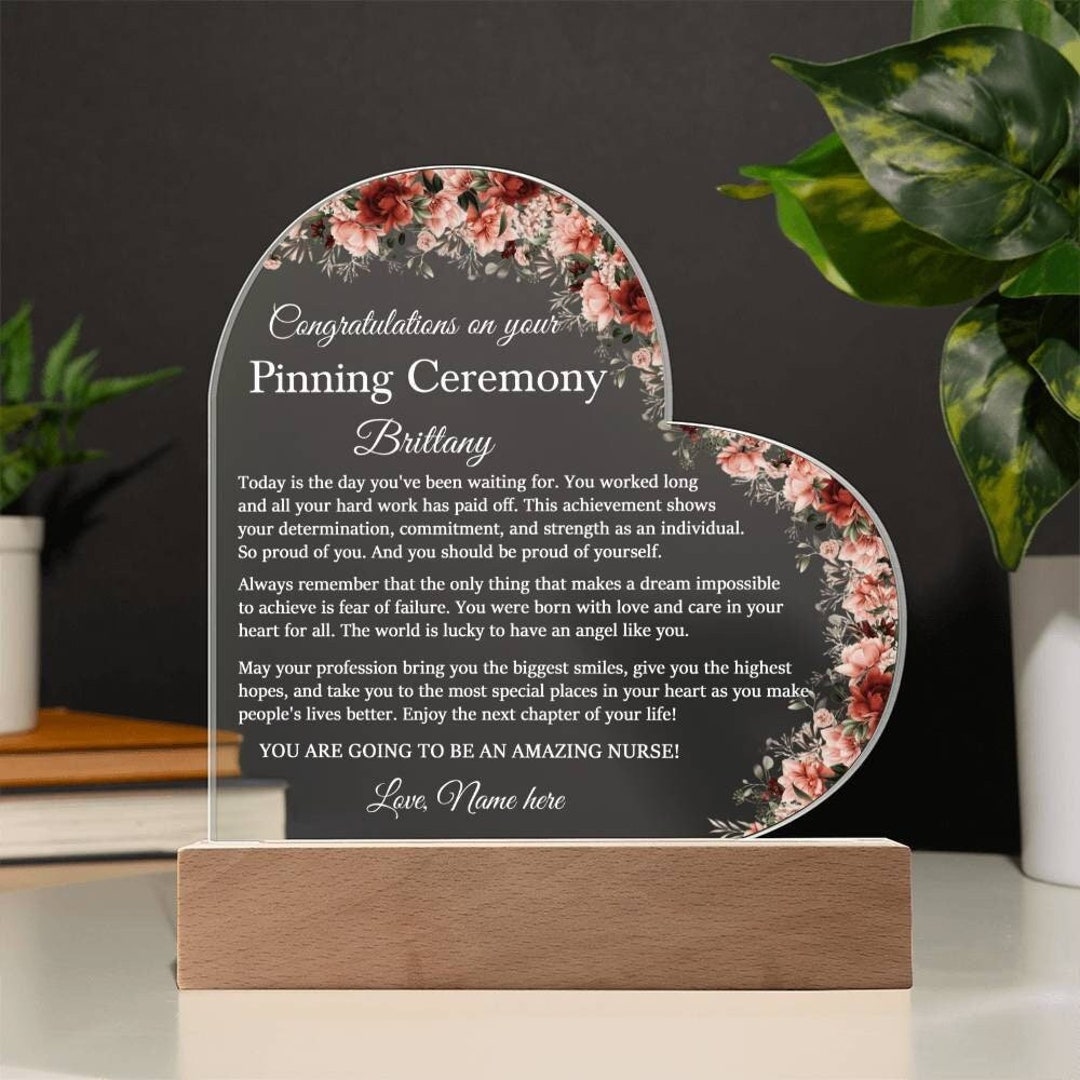 Nurses Degree Graduation Gift, Pinning Ceremony Gifts, Heart Plaque ...