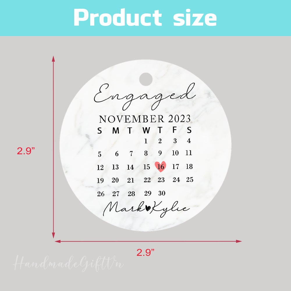 Personalized Engagement Day Ornament, Engagement Gift for Couples ...