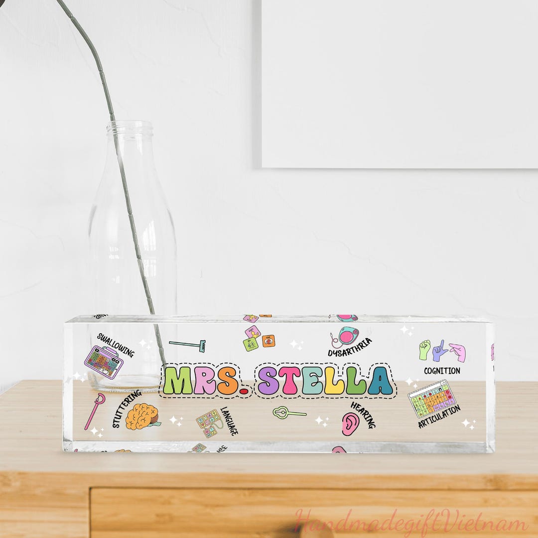 Personalized Acrylic Speech Therapist Teacher Name Plate, Acrylic Name ...