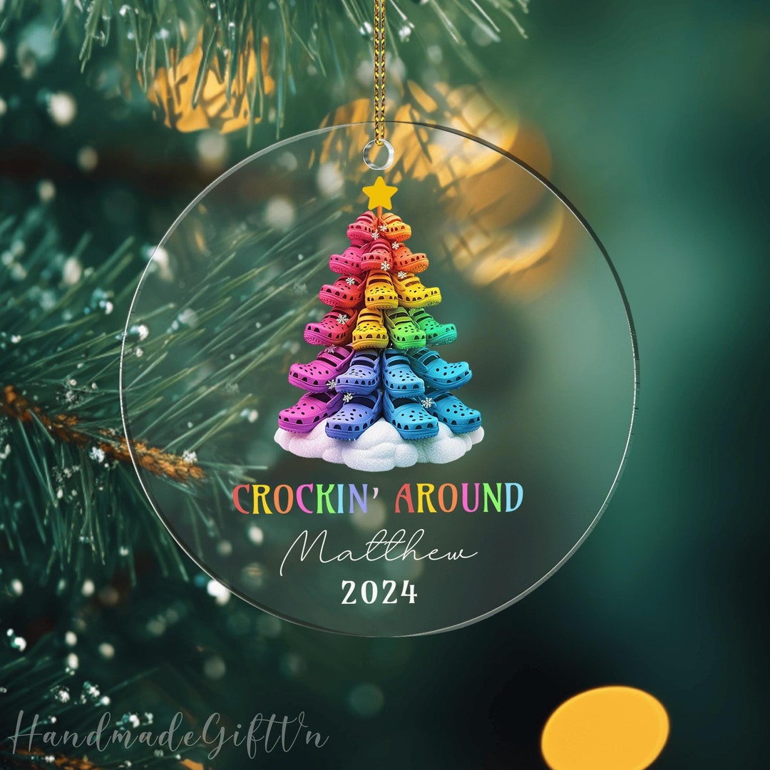 Crocin' Around the Christmas Tree Ornament, Personalized Crocs Lover ...
