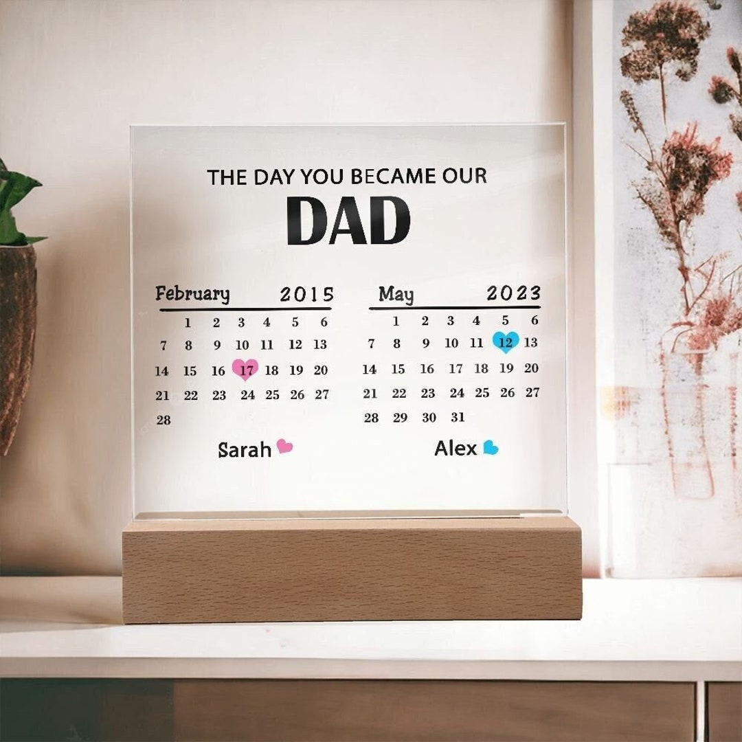 The Day You Became Our Dad Plaque, Custom Dad Acrylic Plaque Gift ...