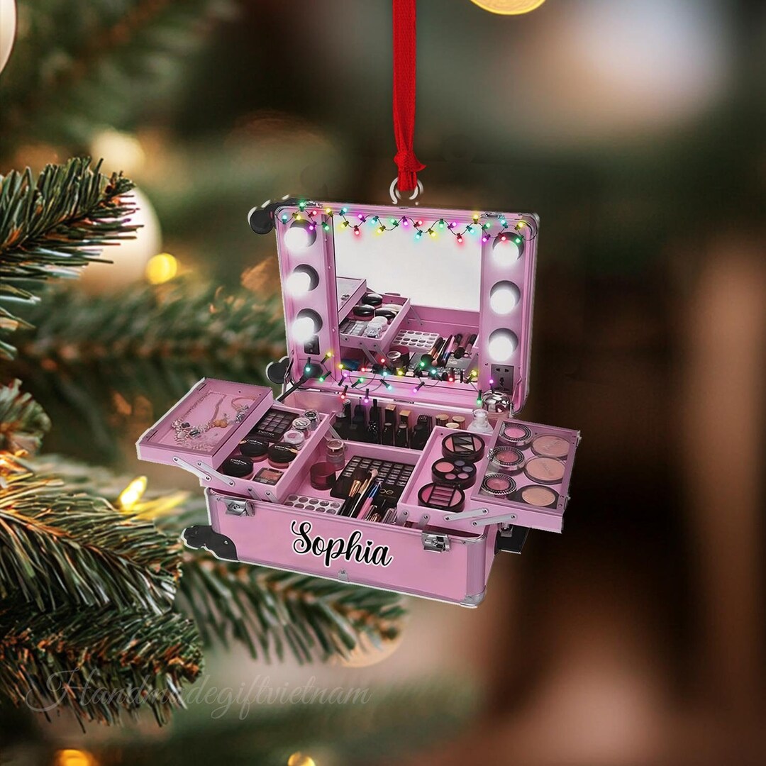 Personalized Set Makeup Christmas Ornament, Makeup Artist Gift, Make up ...