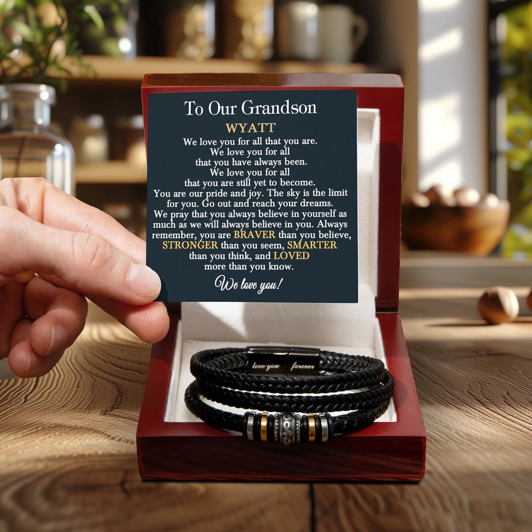 To My Grandson Bracelet From Grandma, Bracelet Graduation Gift for ...