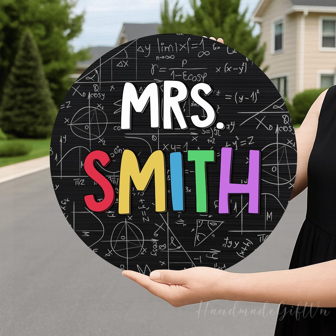 Personalized Mathematic Teacher Sign, Math Classroom Sign, Math Teacher ...