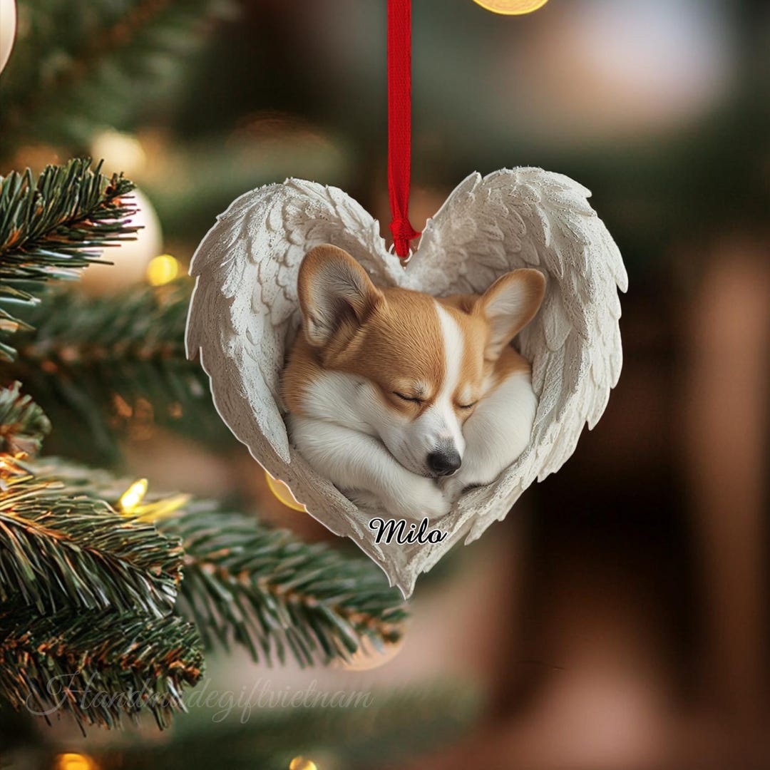 Personalized Welsh Corgi Angel Acrylic Ornament 2D Flat, Christmas Tree ...