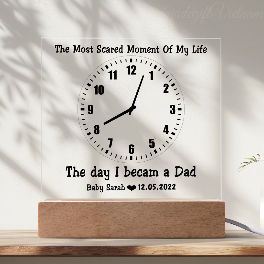 The Day I Became A Dad Plaque, Custom Gift to Be Dad From Born Baby ...
