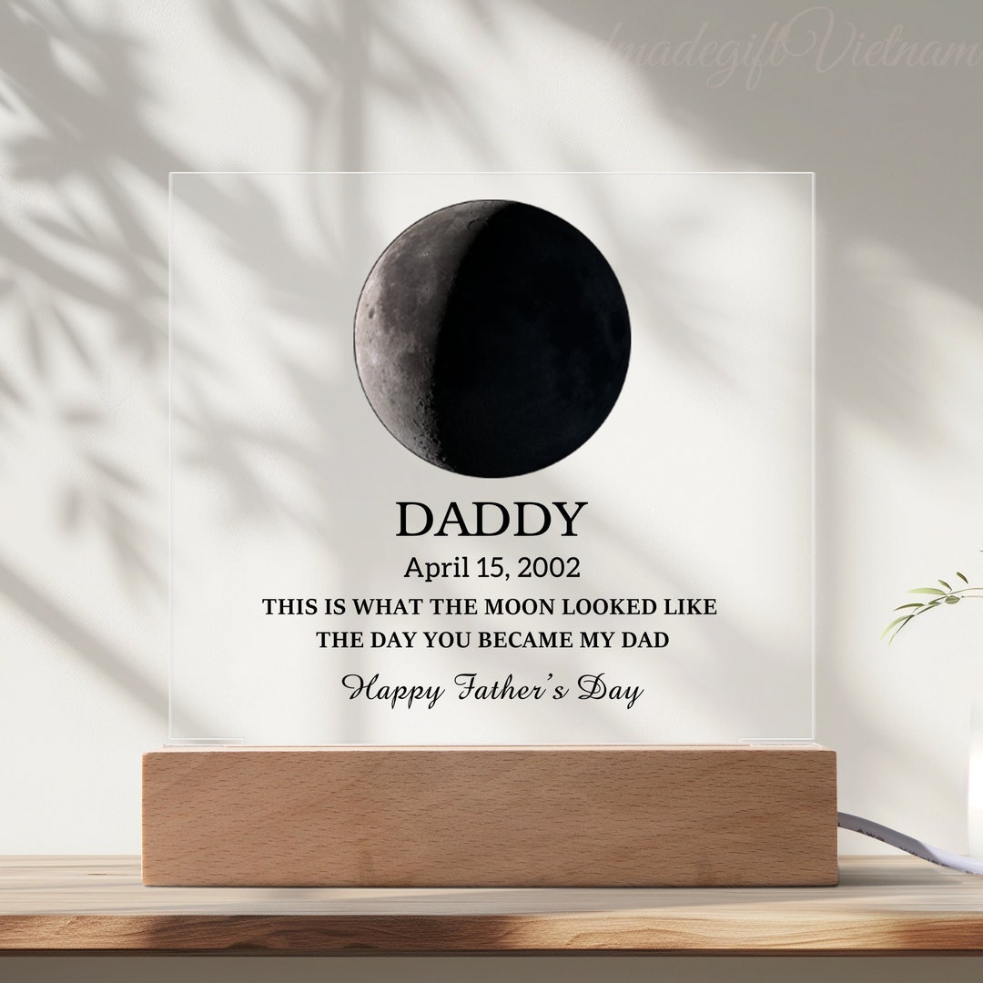 Moon Phase Plaque for Dad, You Became My Dad Gift, Father's Day Gift ...