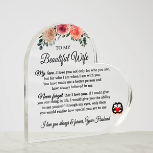 To My Wife Acrylic Plaque,wife Birthday Gift,wife Gift From Husband ...