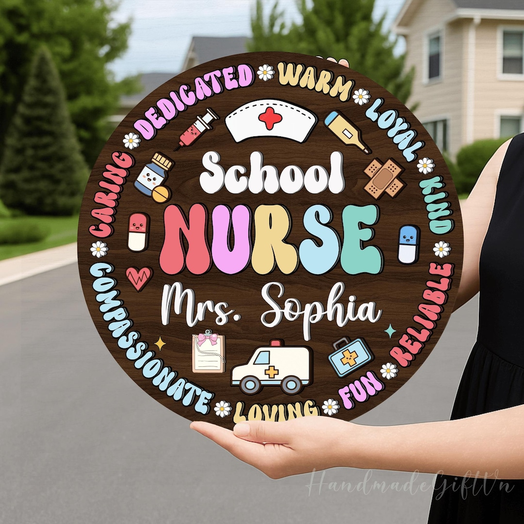 Personalized School Nurse Door Sign, School Medical Room Decor, Custom ...