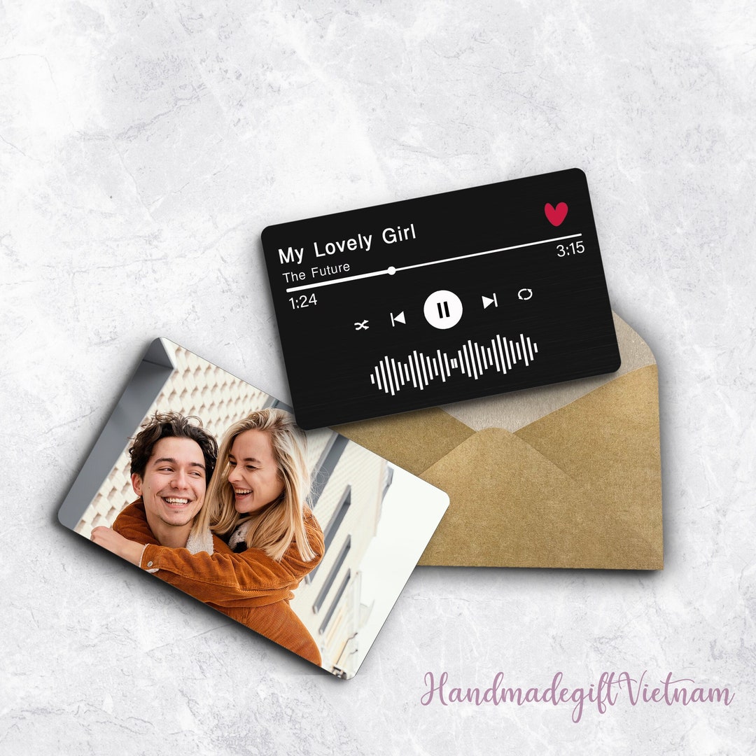Personalized Song Wallet Card Gift for Him, Custom Photo Couple Wallet ...