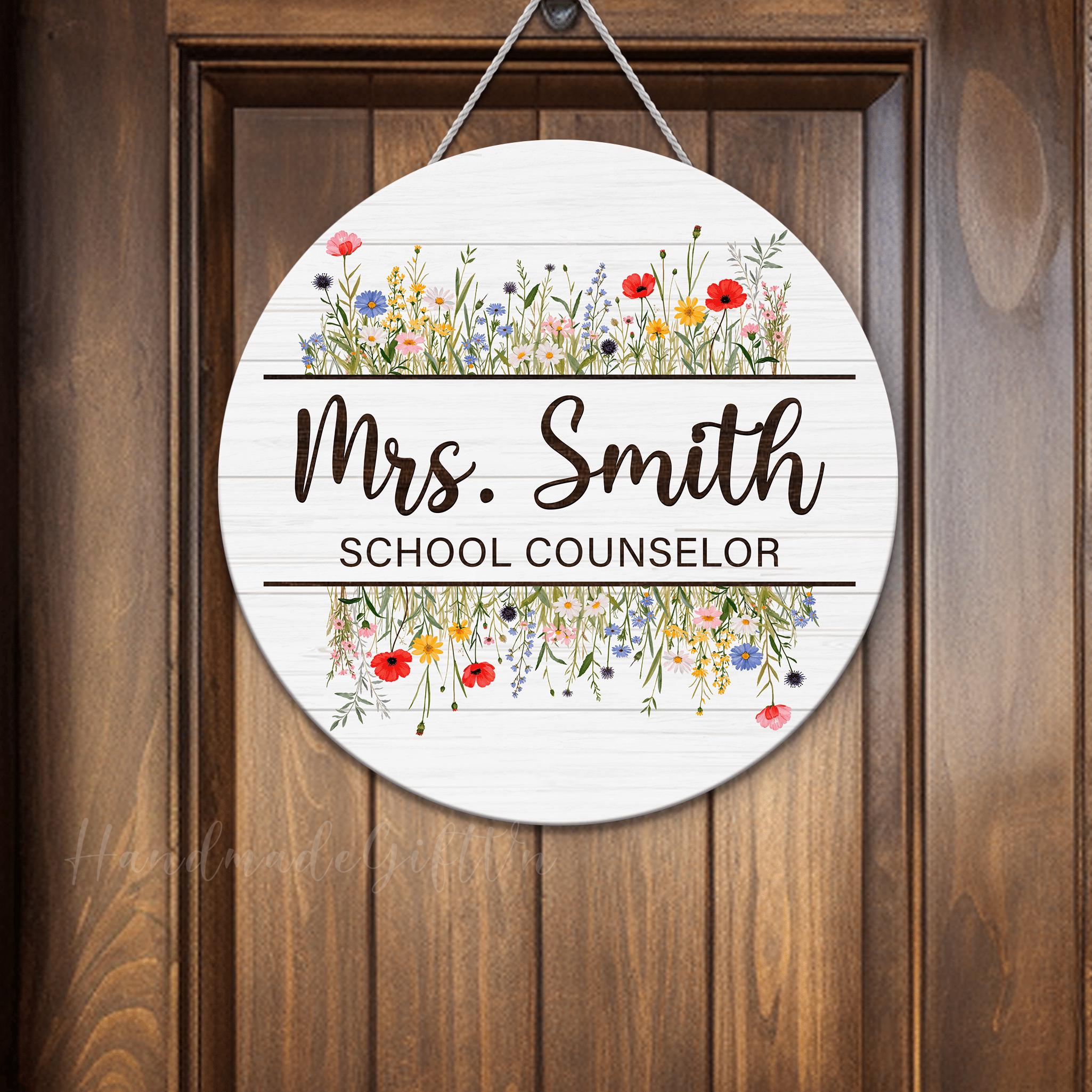 Personalized School Counselor Door Sign, School Counselor Office Sign ...