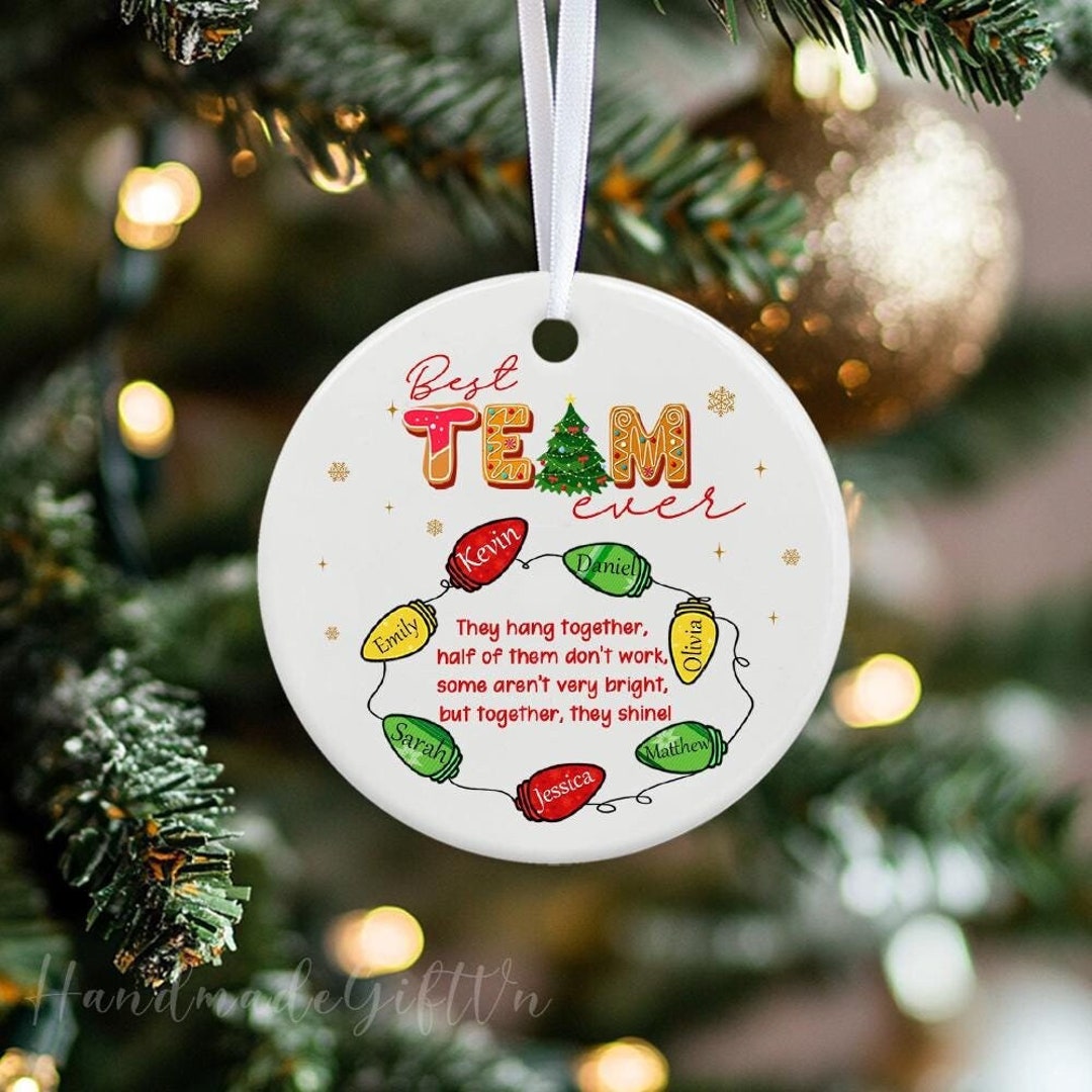 Personalized Coworker Ornament, Best Team Christmas Ornament, Team Gift ...